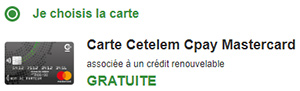 La carte de crédit renouvelable de Cetelem